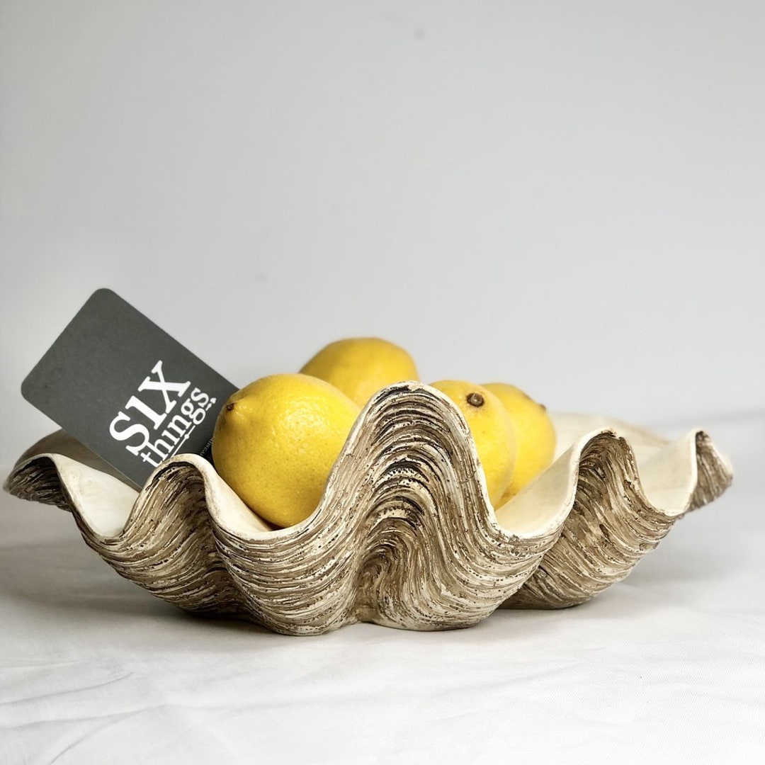 Clam Shell Bowl Faux Ethical Clam Shell Bowl Nautical - Etsy
