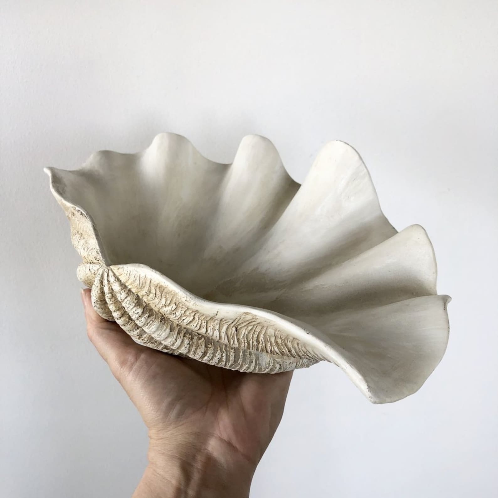 Clam Shell Bowl, Faux Ethical Clam Shell Bowl, Nautical Hamptons Decor ...