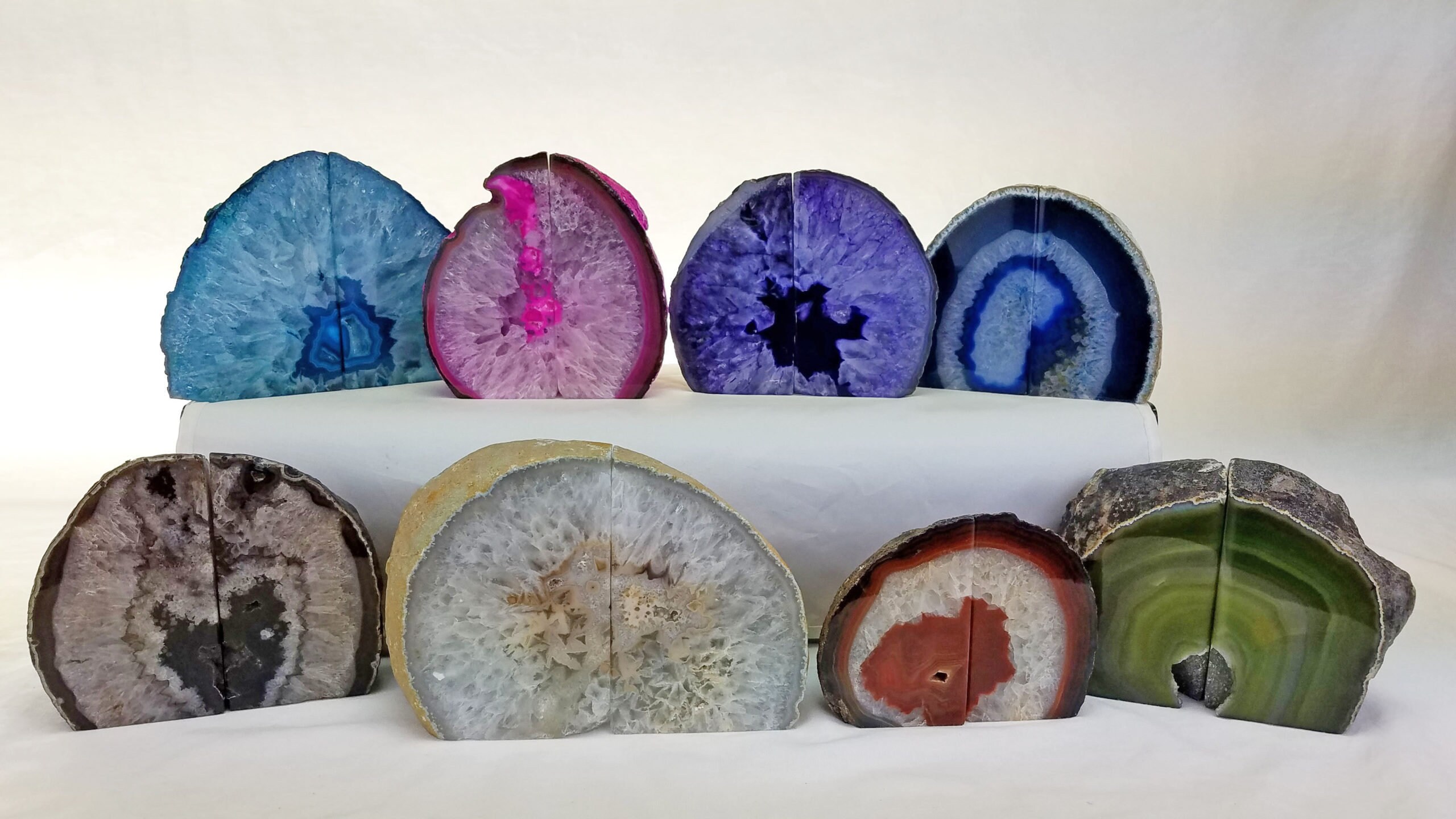 Quartz Crystal Agate Geode Bookends Pair | Etsy Australia