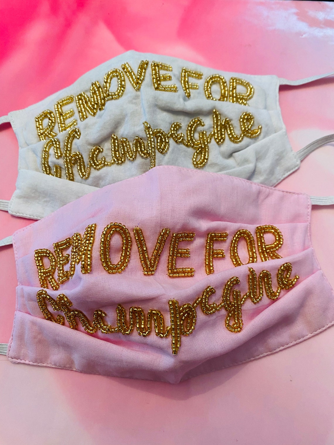 Custom Hand Beaded Fashion Face MaskRemove for Champaign | Etsy