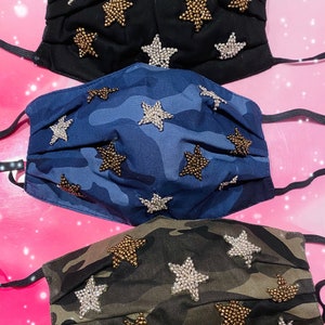 Fashion Face Mask Gold & Silver Hand Beaded Star Mask | Etsy