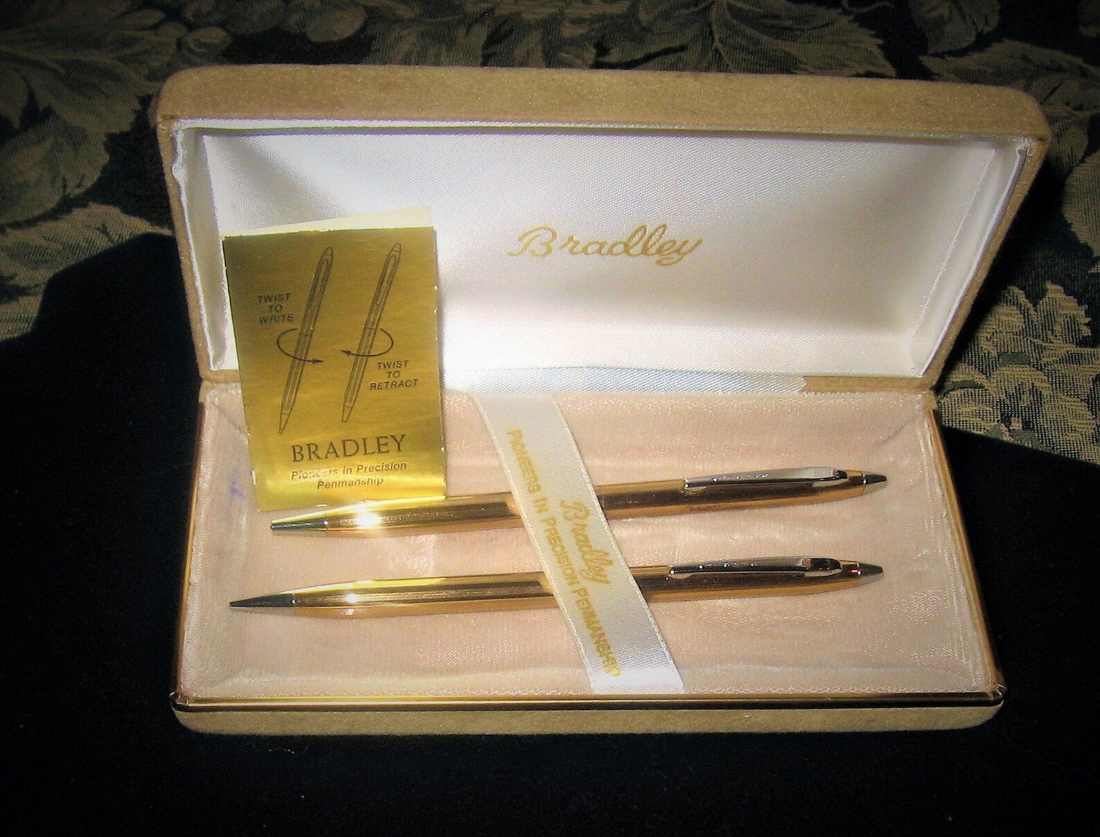 Vintage Bradley Gold Plated Pen and Pencil Set in the Original | Etsy