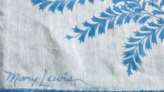 Mary Lewis Handkerchief Signed by artist Mid Century - Gem