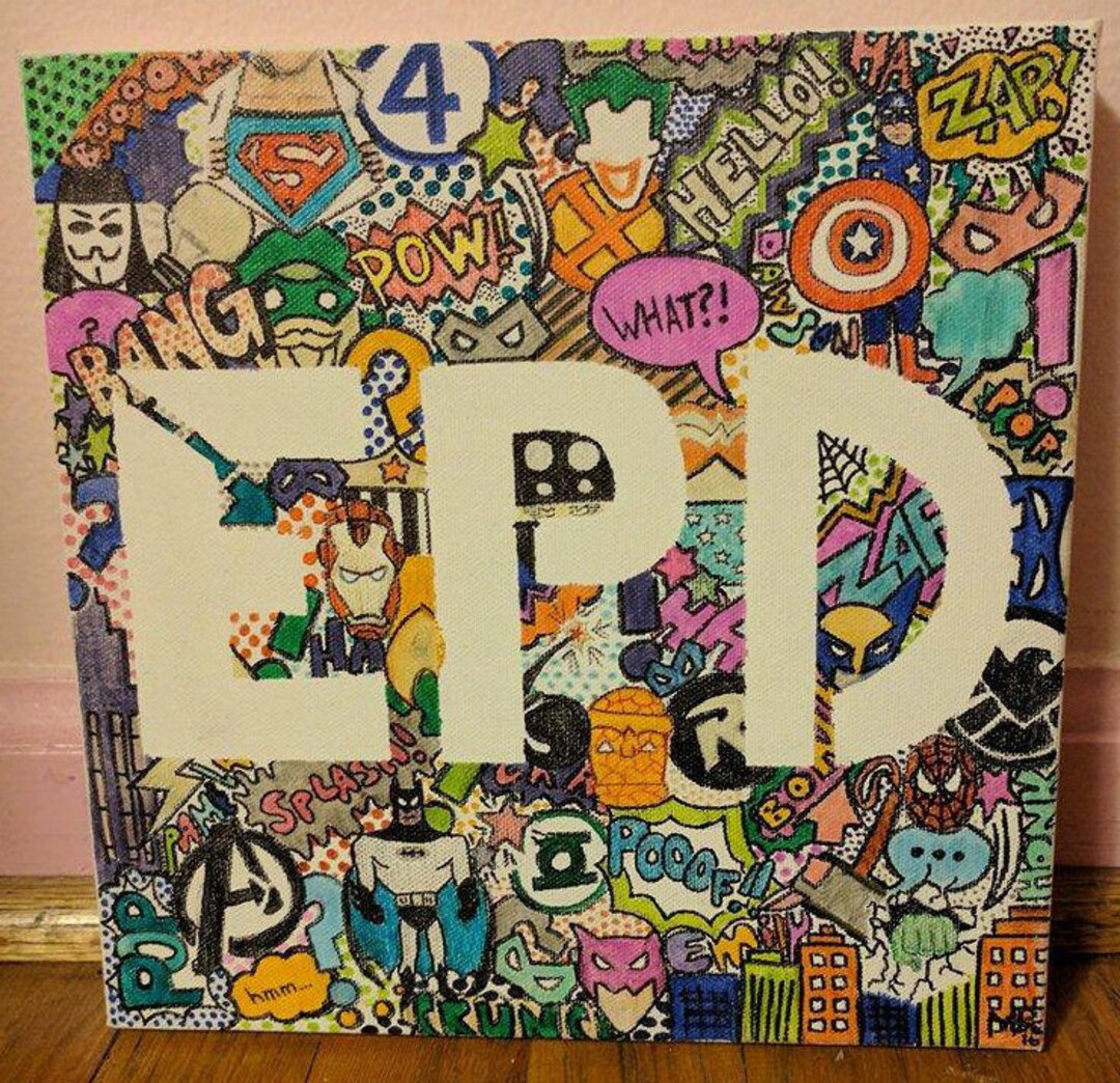 Custom Doodle Collage Canvas - Etsy