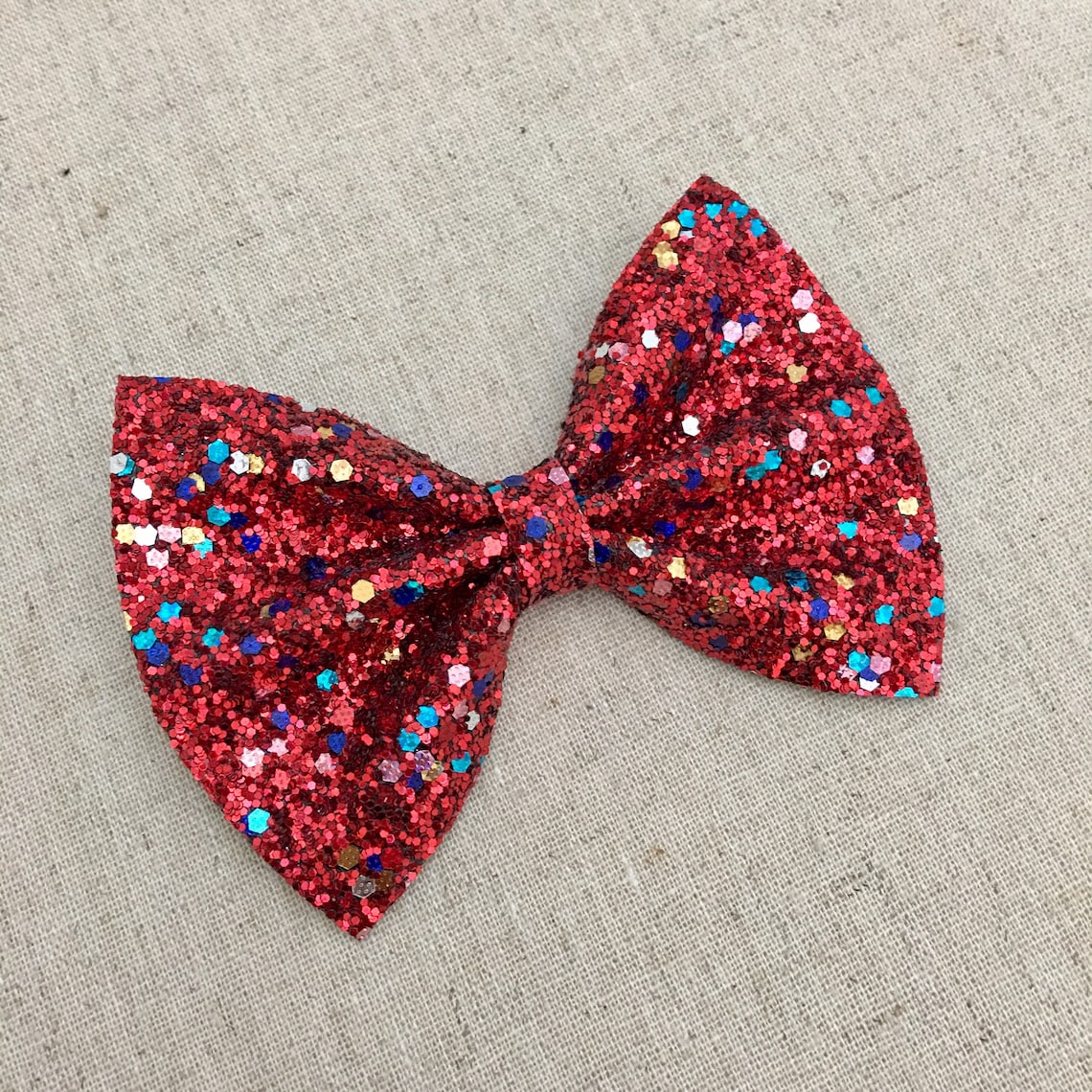 Christmas Red Confetti Glitter Bow Tie Bow Christmas Red - Etsy