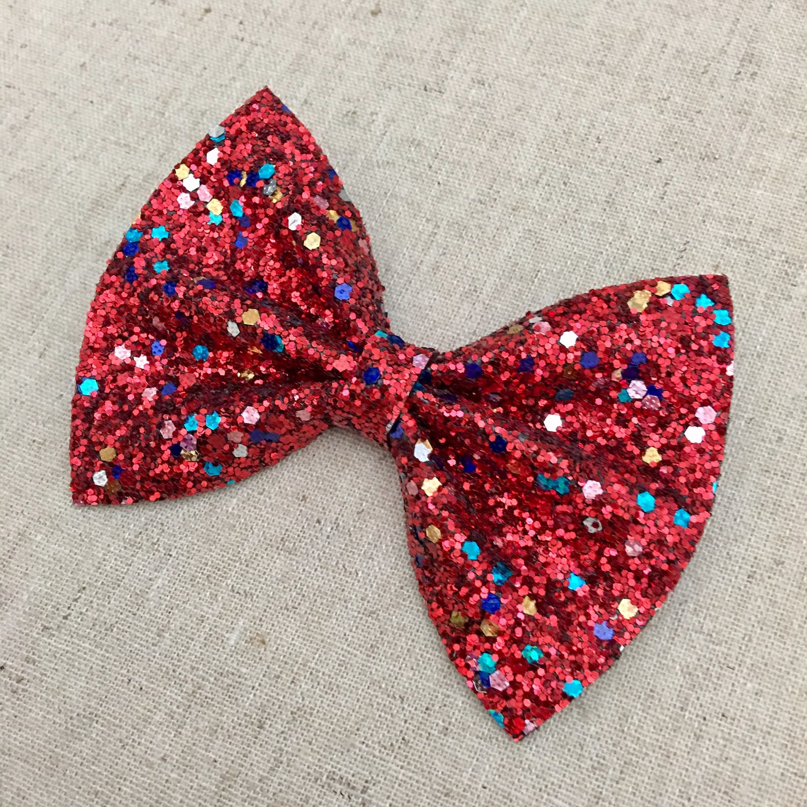 Christmas Red Confetti Glitter Bow Tie Bow Christmas Red - Etsy