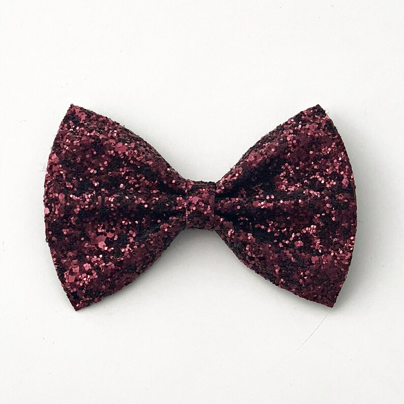 Maroon Glitter Bow Tie Bow Maroon Glitter Hair Bow - Etsy