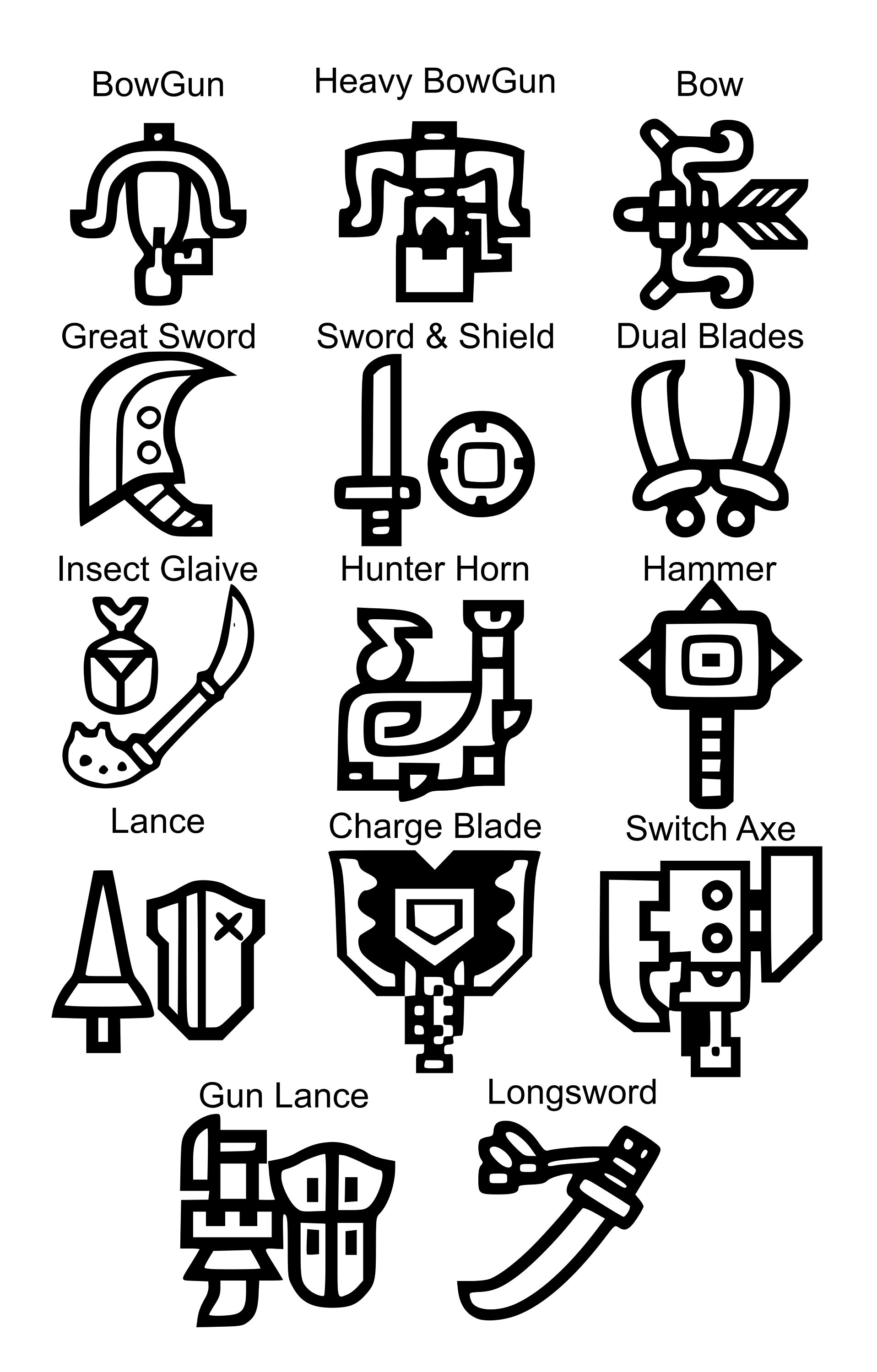 Monster Hunter Weapon Icon Pegatina de calcomanía de vinilo - Etsy España