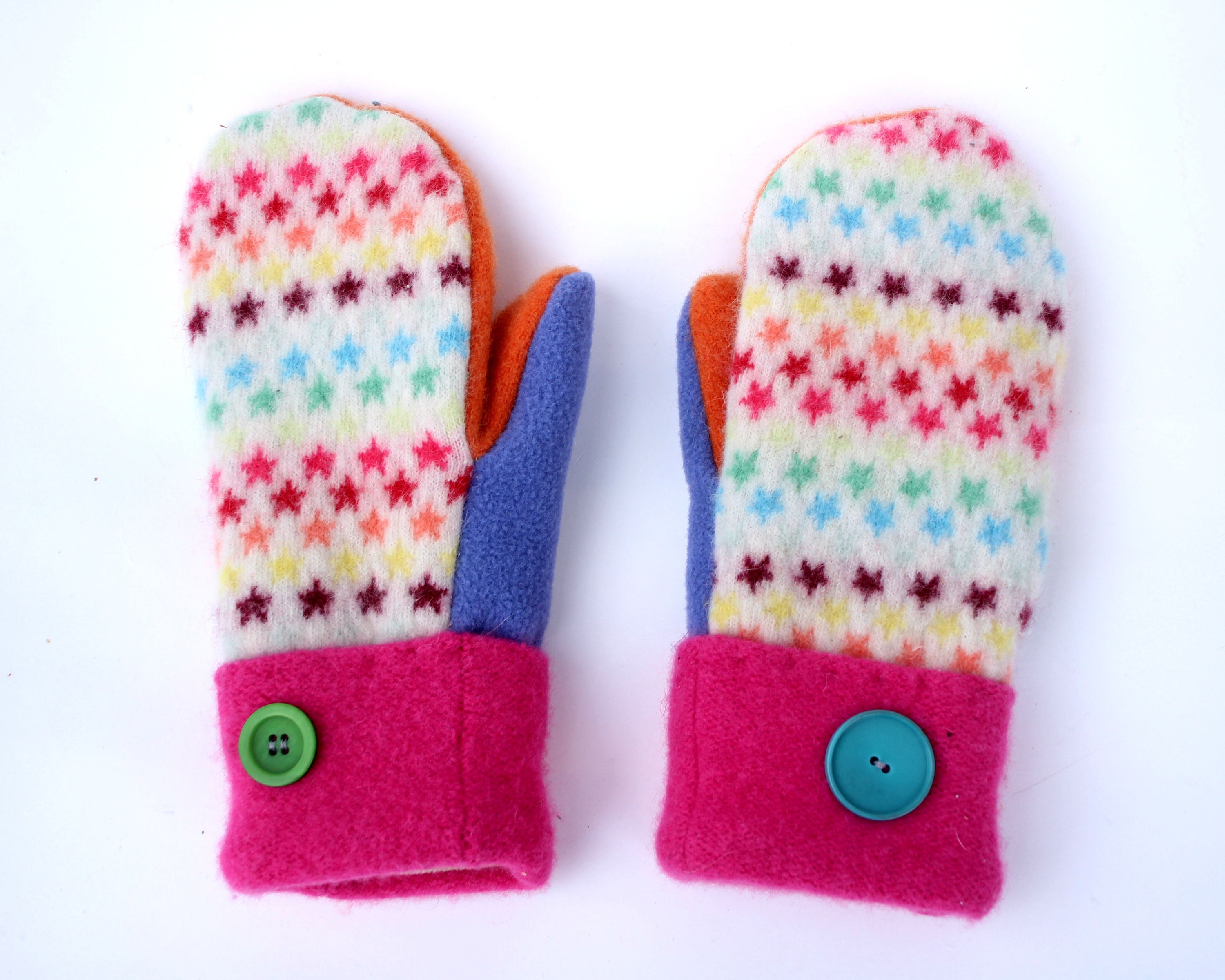 STAR Wool Sweater Mittens for Women Rainbow Colors - Sweaty Mitts ...