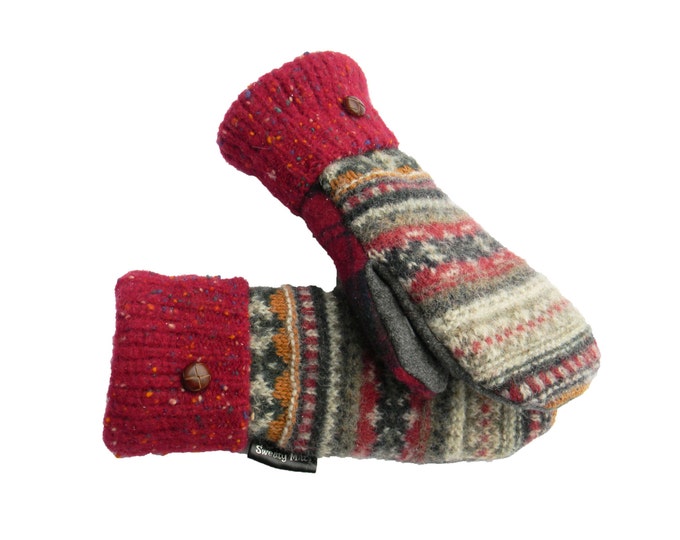 Wool Mittens, Sweater Mittens, Recycled Mittens, 100% Wool Navy ...