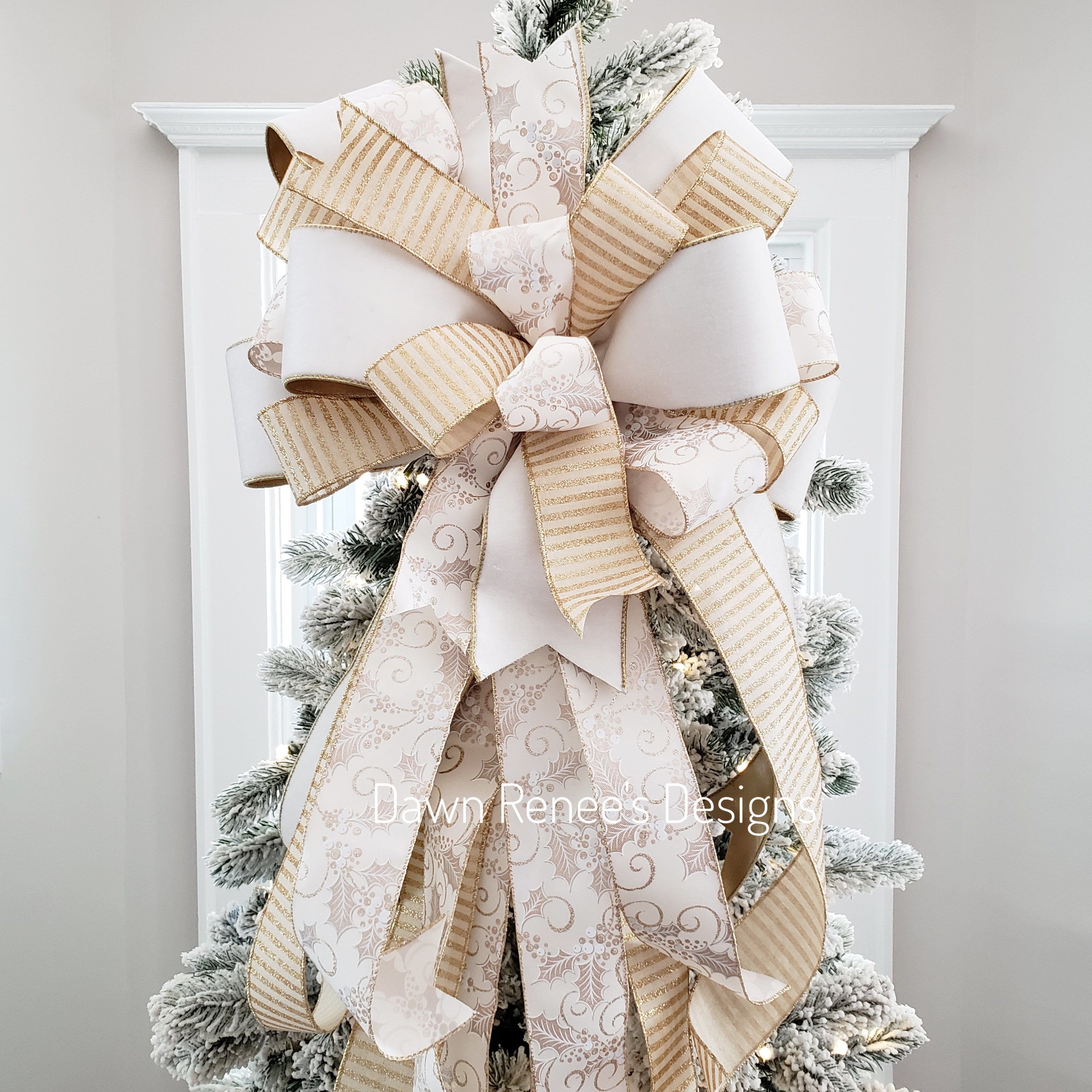 Gold Christmas Ribbon Bow