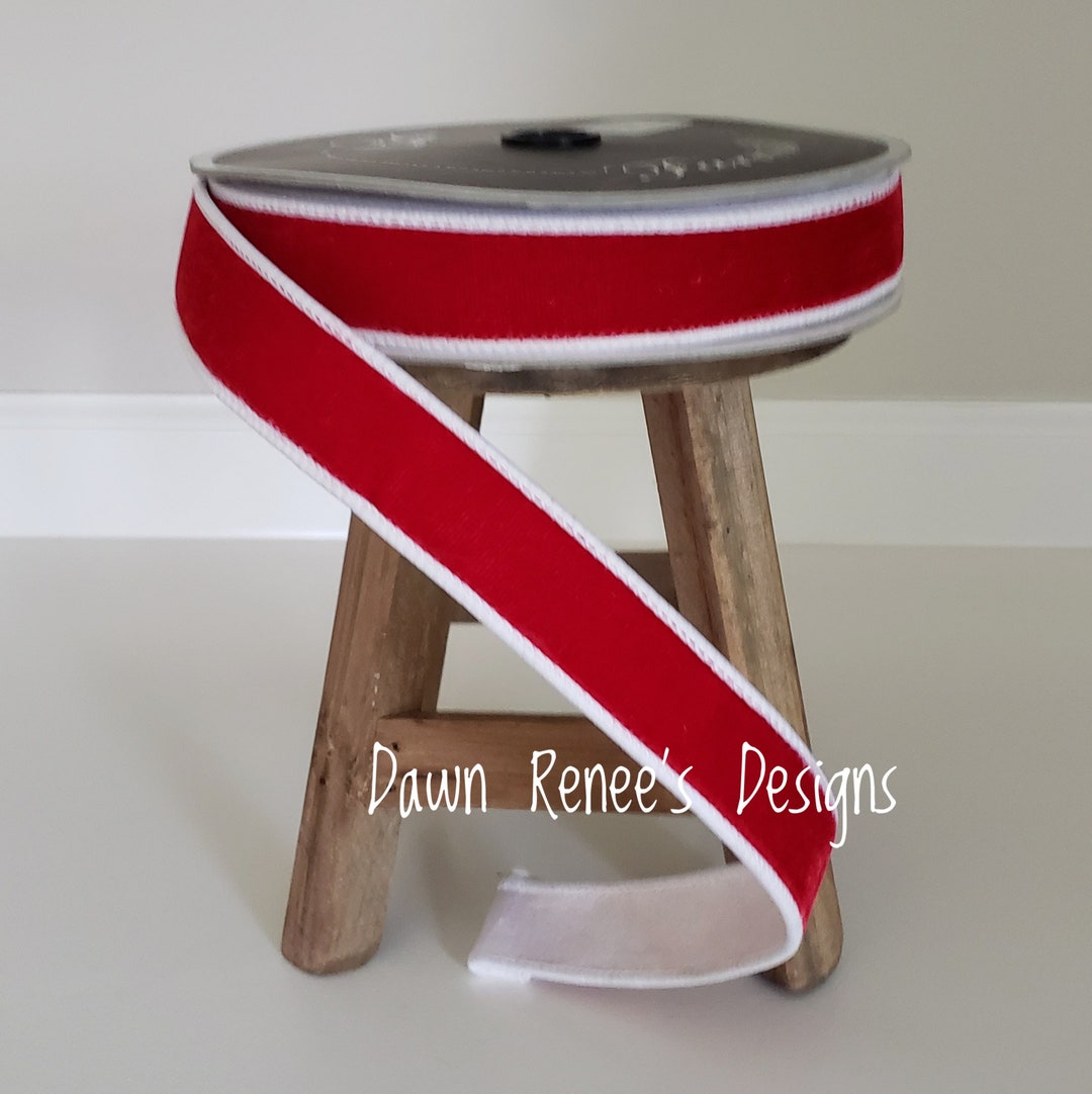 Designer Christmas Ribbon, 2 Tone Velvet Ribbon, Wired Ribbon, 1 Ribbon ...