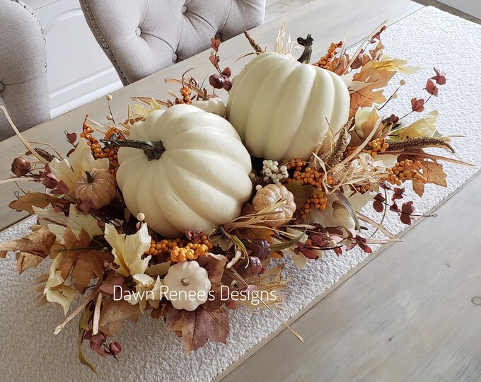Pumpkin Centerpiece, Fall Table Centerpiece, Pumpkin Decor, Pumpkin ...