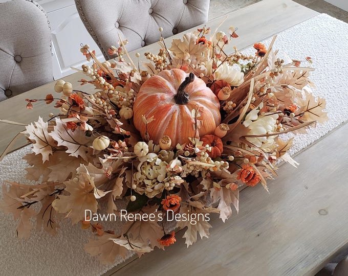 Pumpkin Centerpiece, Fall Table Centerpiece, Pumpkin Decor, Pumpkin ...
