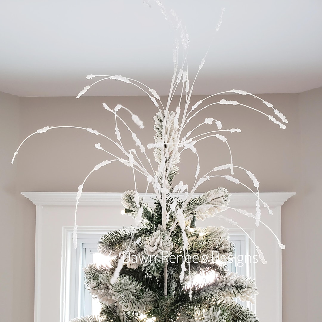 White Whimsical Spray, Christmas Pick, Picks for Garland, Picks for ...