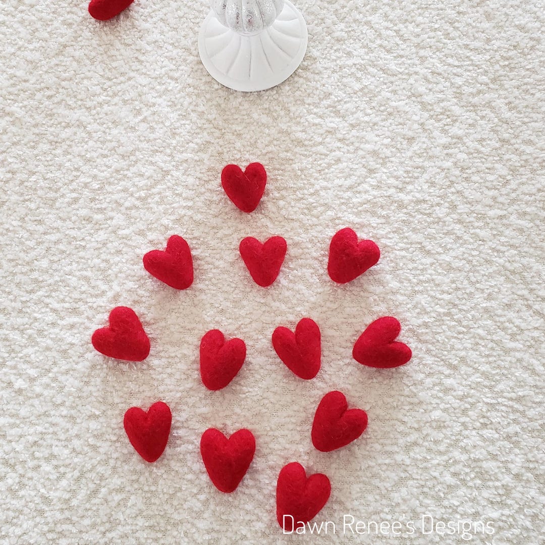 Red Heart Felt Shapes, Tablescape Confetti, Wedding Hearts, Valentine ...