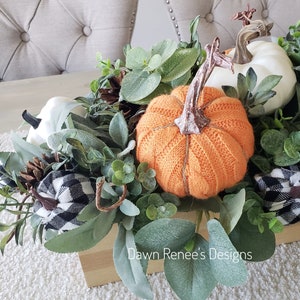 Buffalo Check Pumpkin Centerpiece Fall Arrangement Pumpkin - Etsy