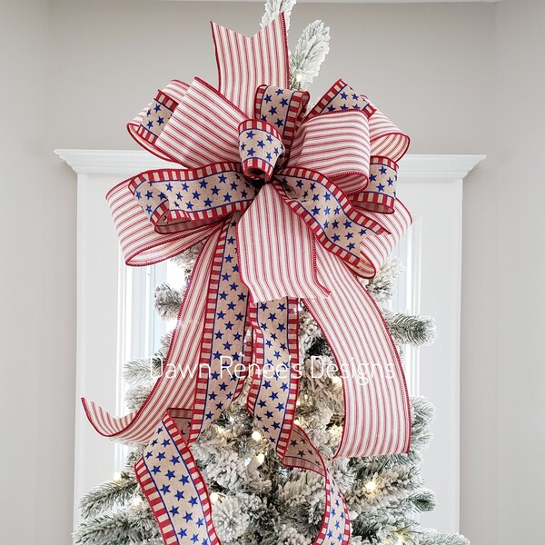 4th July Tree Topper - Etsy