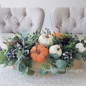Buffalo Check Pumpkin Centerpiece Fall Arrangement Pumpkin - Etsy