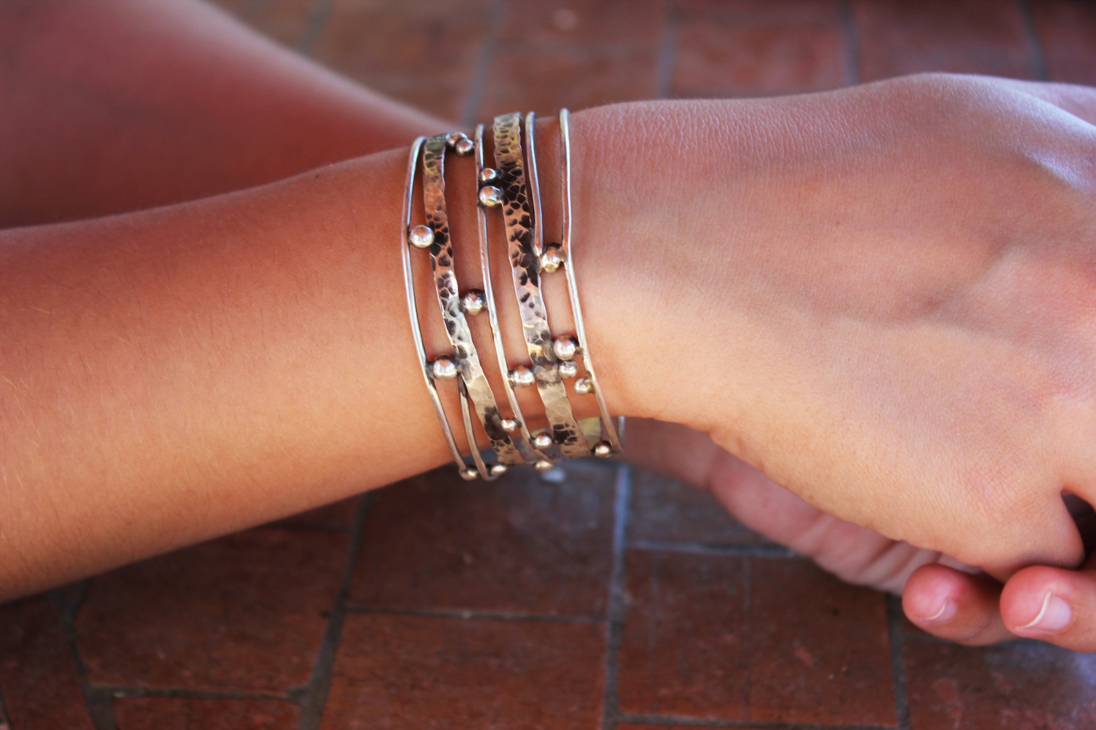 Solid Sterling Silver Bracelet Stacking Bangles artisan | Etsy