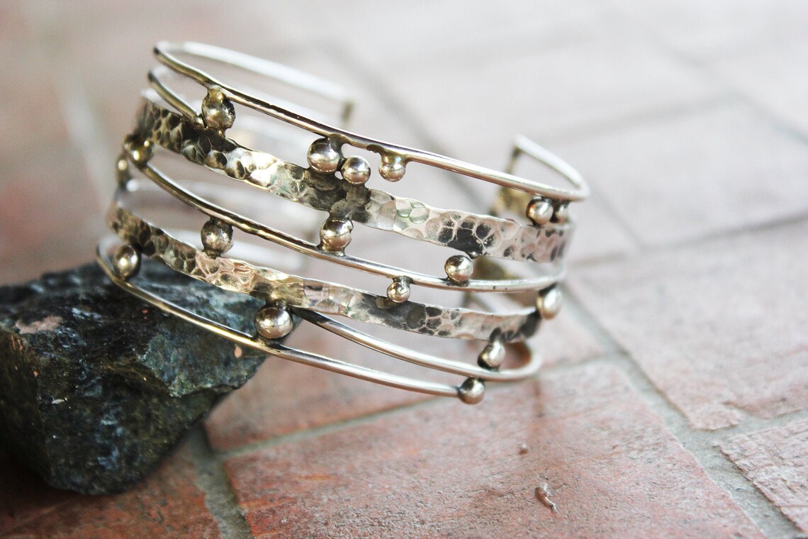 Solid Sterling Silver Bracelet Stacking Bangles artisan | Etsy