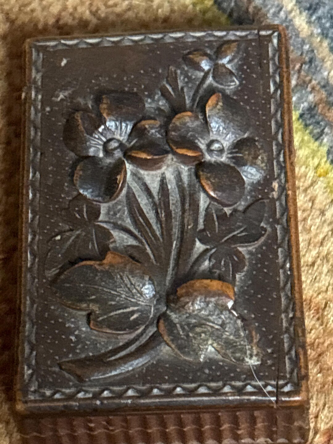 Antique Black Forest Hand Carved Wood Match Box. - Etsy