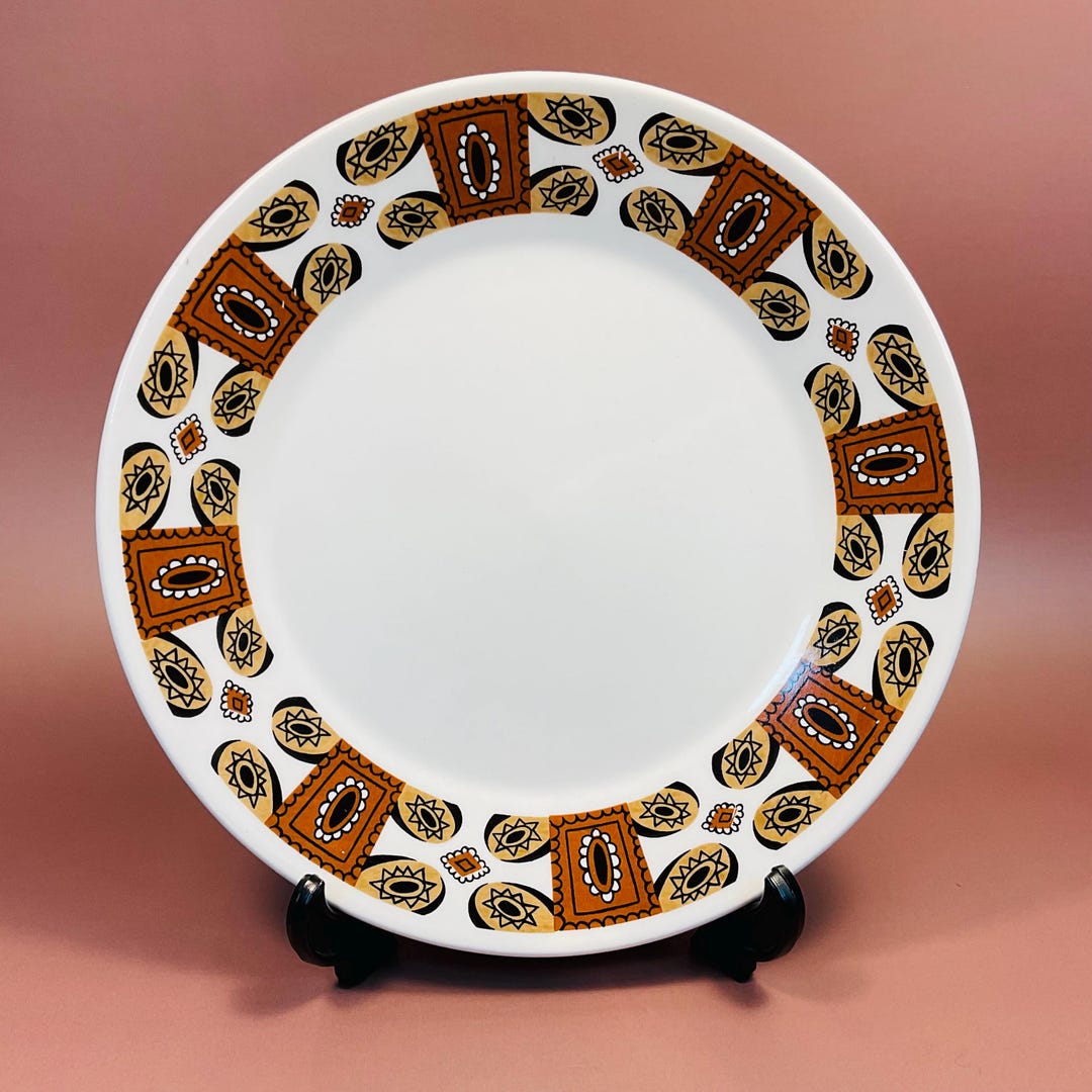 J & G Meakin Studio Maori Side Tea Plates, Vintage 1960s Tribal Style ...