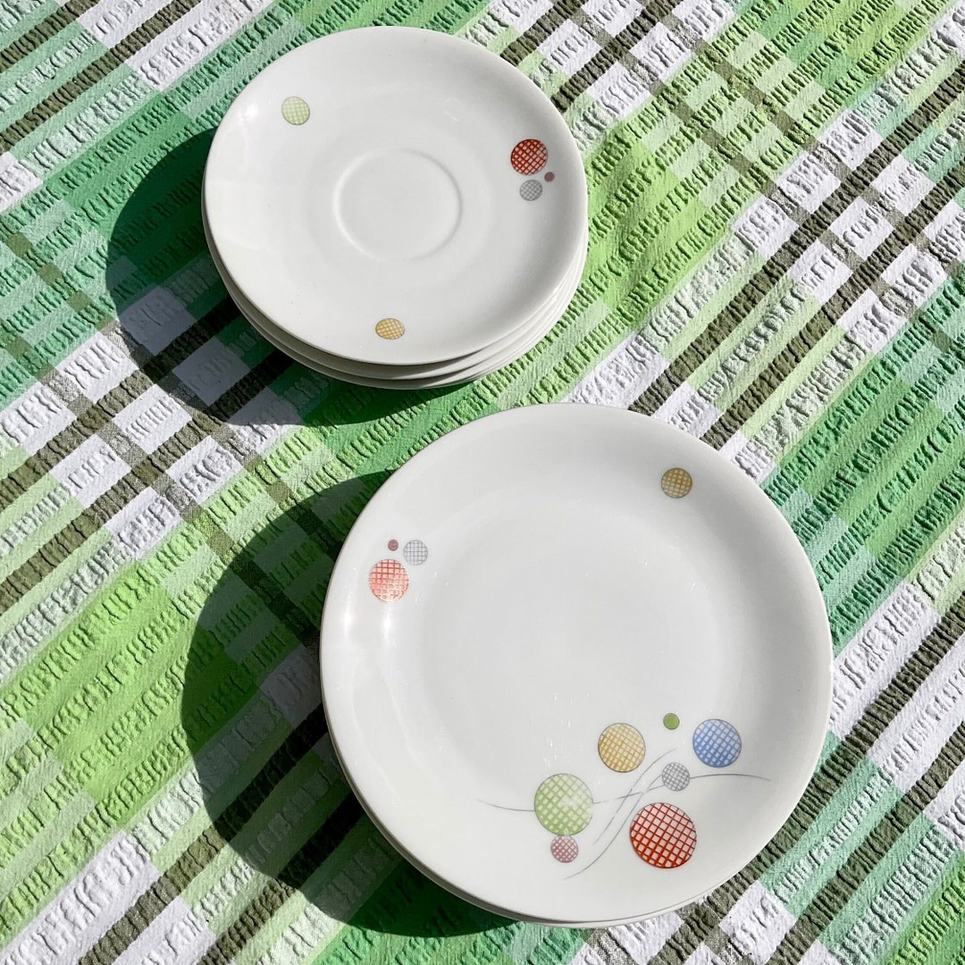 Vintage 1950s Seltmann Weiden Bavaria Side Plates and Saucers / Circle ...