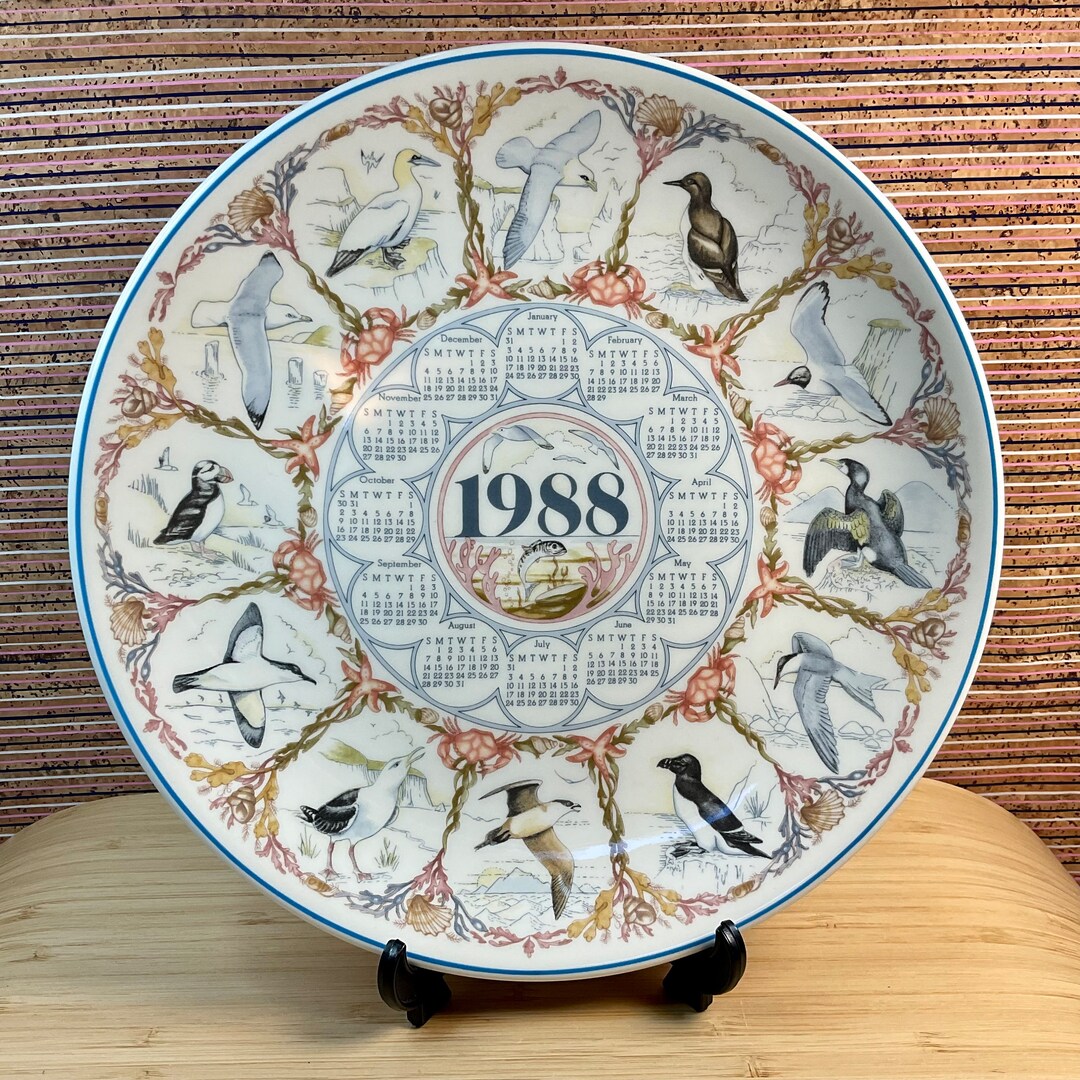 Wedgwood 1988 Calendar Collectable Plate / Sea Birds / Wall - Etsy