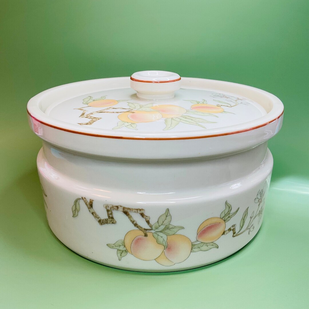 Wedgwood ‘peach’ Casserole Oven to Table Dish / 1980s Vintage / Retro ...
