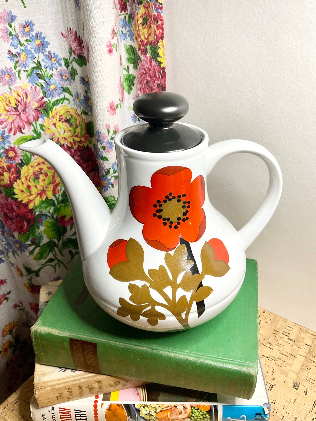 Alfred Meakin poppy Pimpernel Coffee Pot. 1960s Vintage. - Etsy