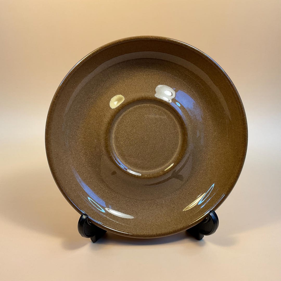 Denby ‘pampas’ Brown Saucer / 1980s Vintage Retro Tableware / Kitchen Crockery / Dinner Service ...