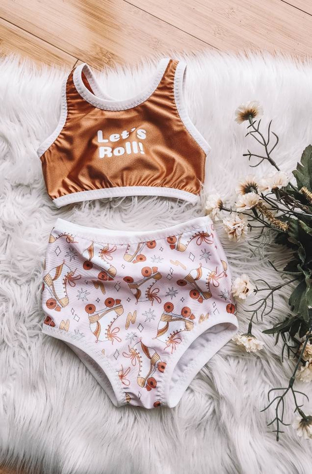 Lets Roll Copper Bikini/ Baby Swim Suit/ Baby Bikini/ Toddlers Swim ...