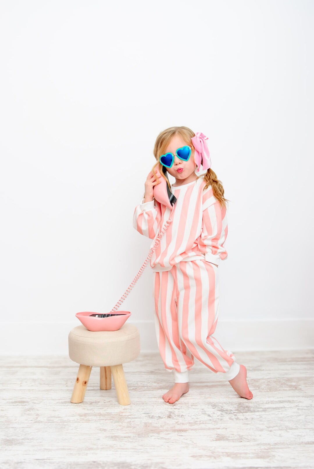 Kids Pink Stripe Lounge Set/ Kids Pink Lounge Set/ Lounge Set for Kids ...