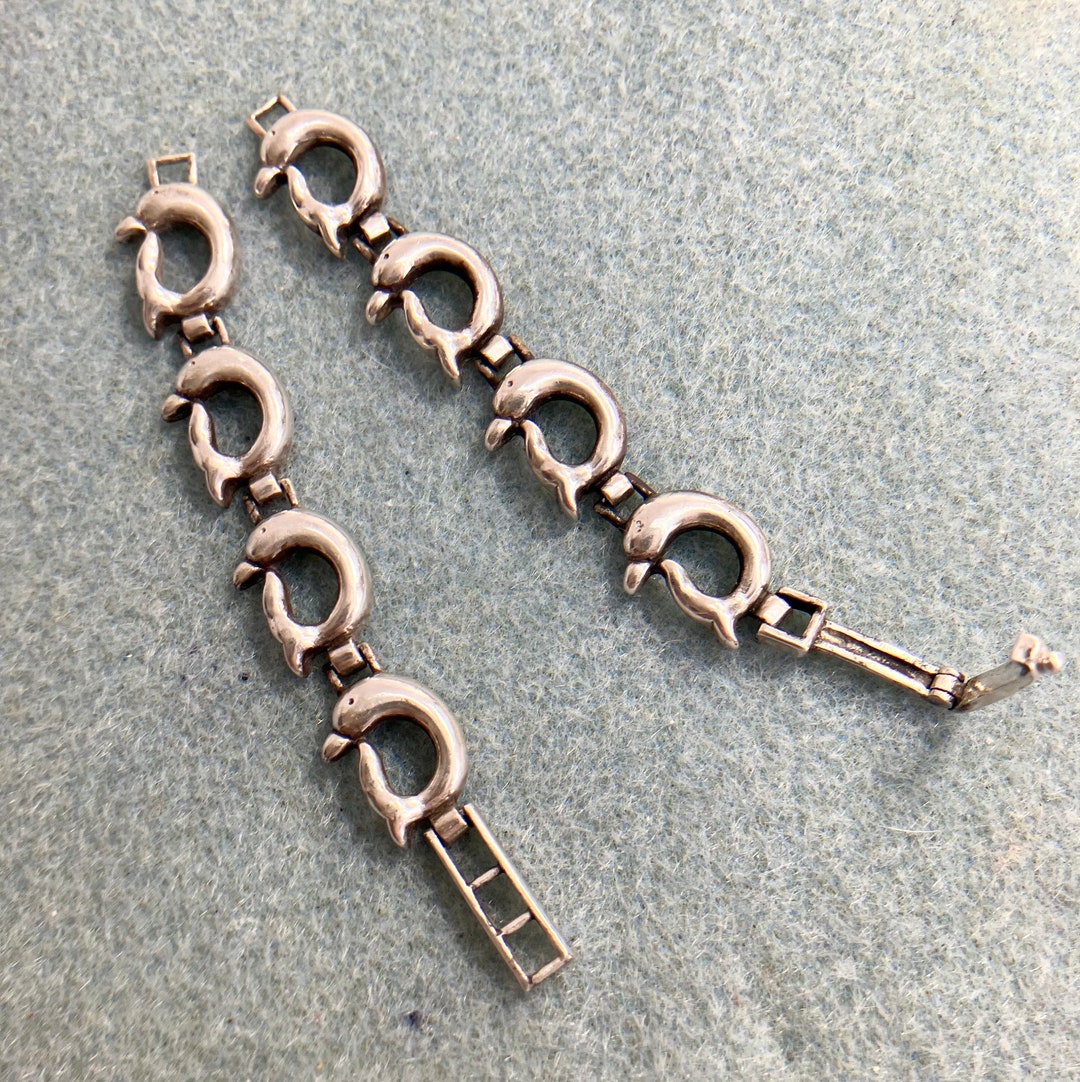 Figural Dolphins Sterling Silver Watch Band 3-way Adjustable - Etsy