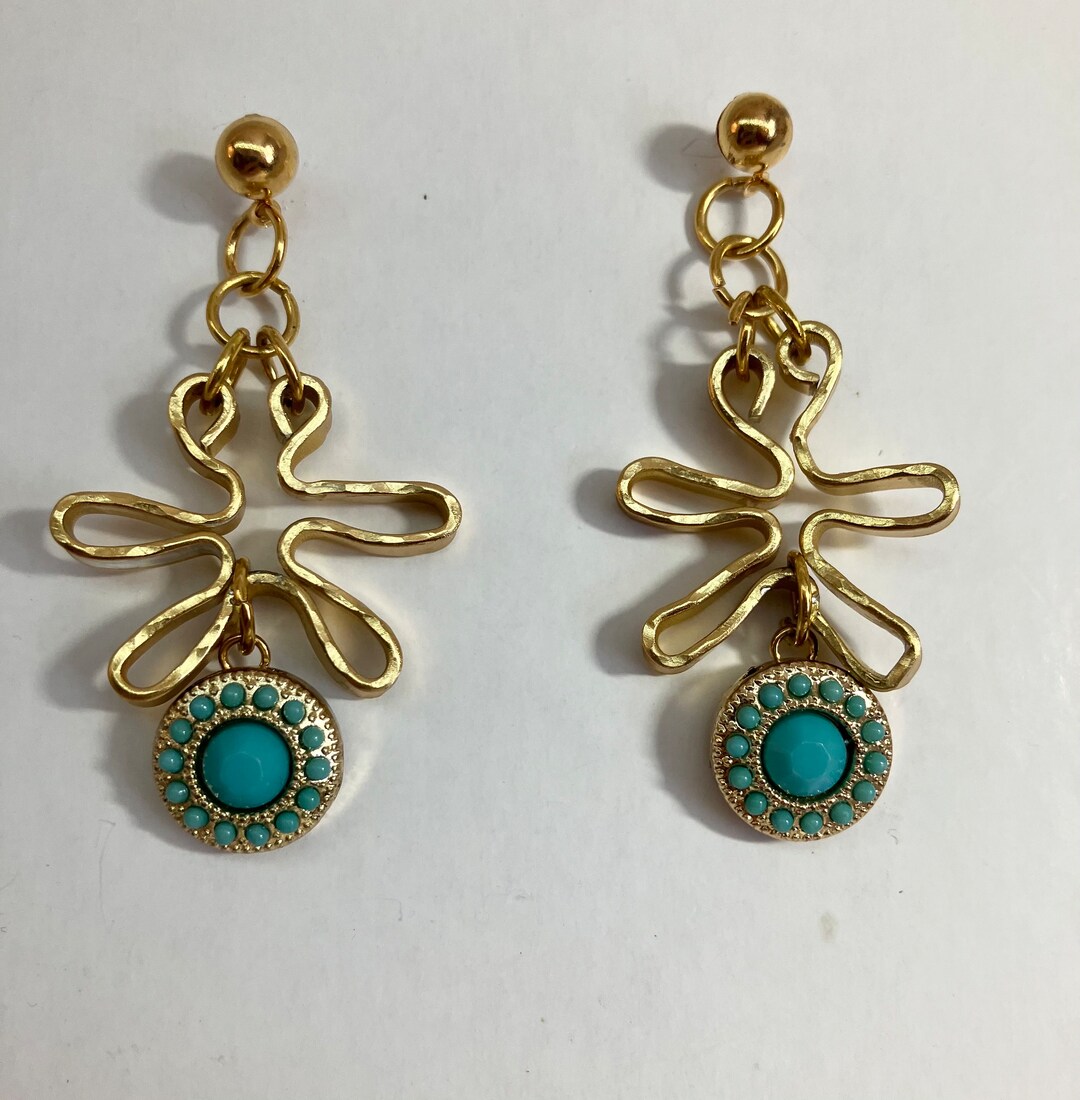 Freeform Gold Wire Sea Anemone With Turquoise Drops HANDCRAFTED NWT - Etsy