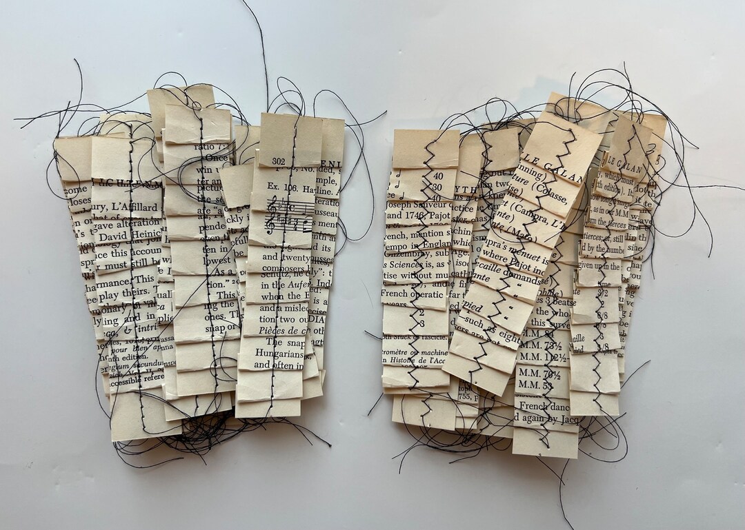 Mini Book Page Ruffles With Stitching Ephemera/embellishments for Use ...