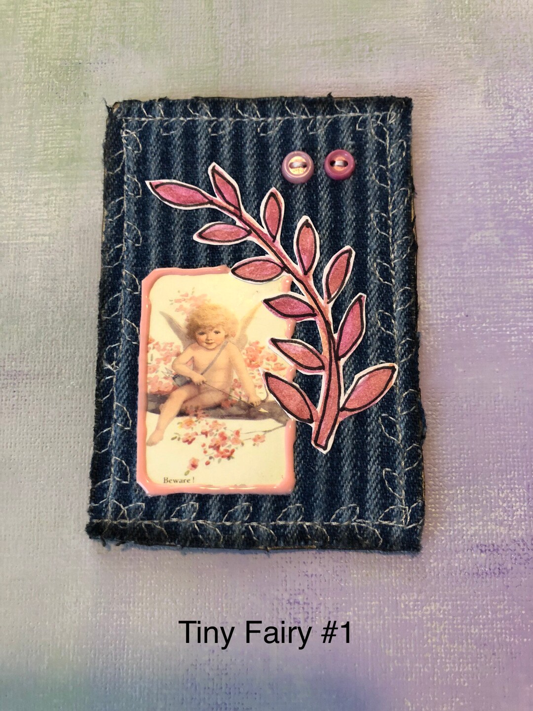 Handmade Fabric Cards With Fairy Images, ATC / ACEO Cards, Fabric Cards ...