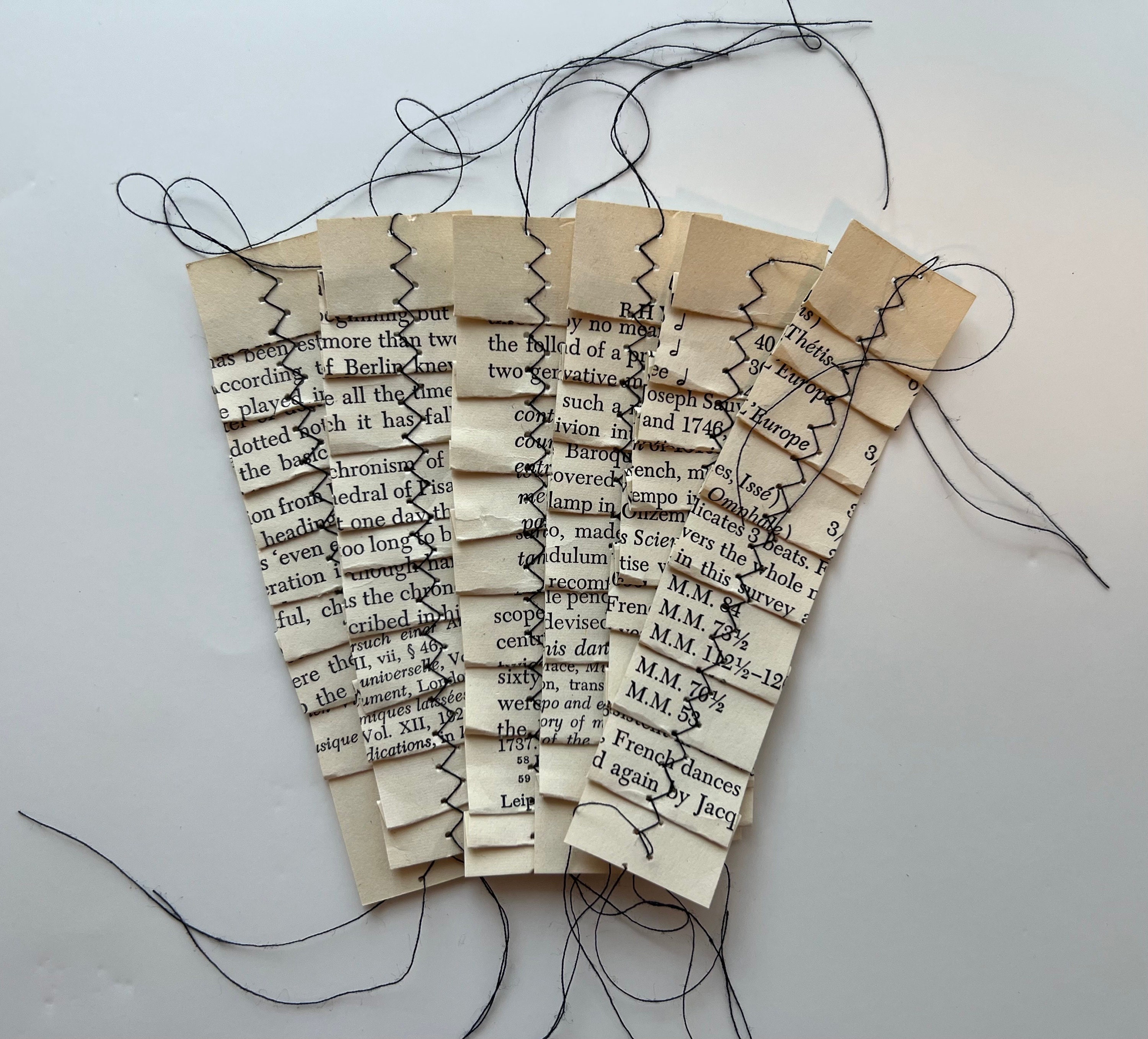 Mini Book Page Ruffles With Stitching Ephemera/embellishments for Use ...