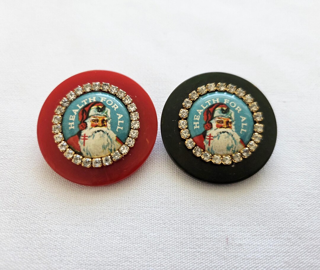 Bakelite Pin With Vintage Santa Tuberculosis Pinback - Etsy