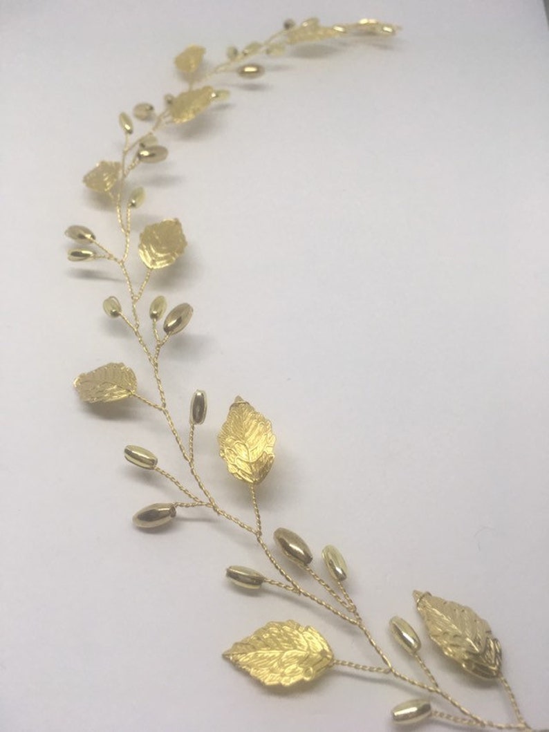 Bridal Hair Vine Greek Style Hair Piece Gold Headband Leaf | Etsy
