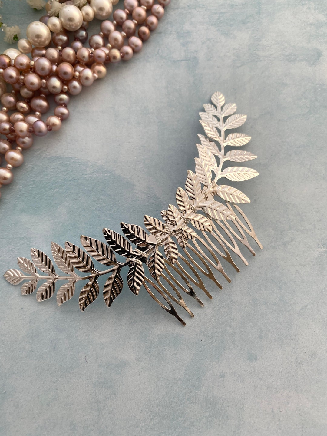 Bridal Leaf Hair Comb Grecian Wedding Hairpiece Bridesmaids Gift Prom ...
