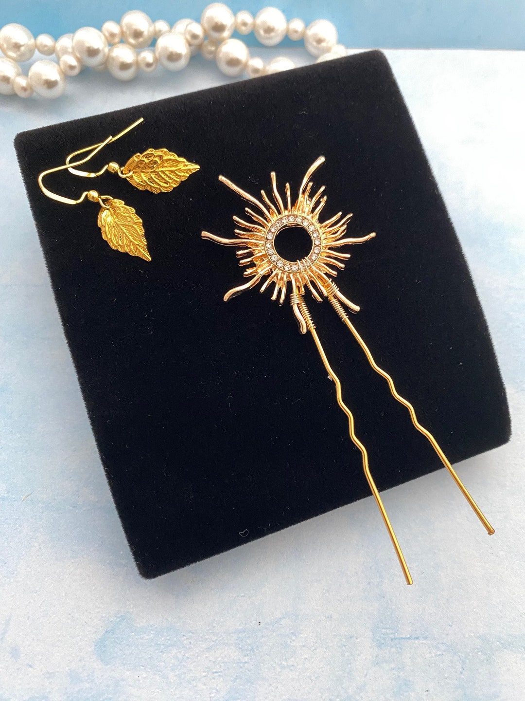 Bridal Hair Piece Gold Hair Pin Celestial Wedding Hair Adornment ...