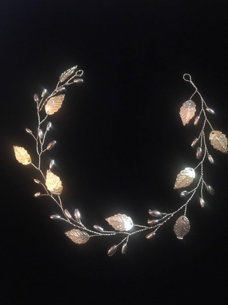 Bridal Hair Vine Greek Style Hair Piece Gold Headband Leaf | Etsy