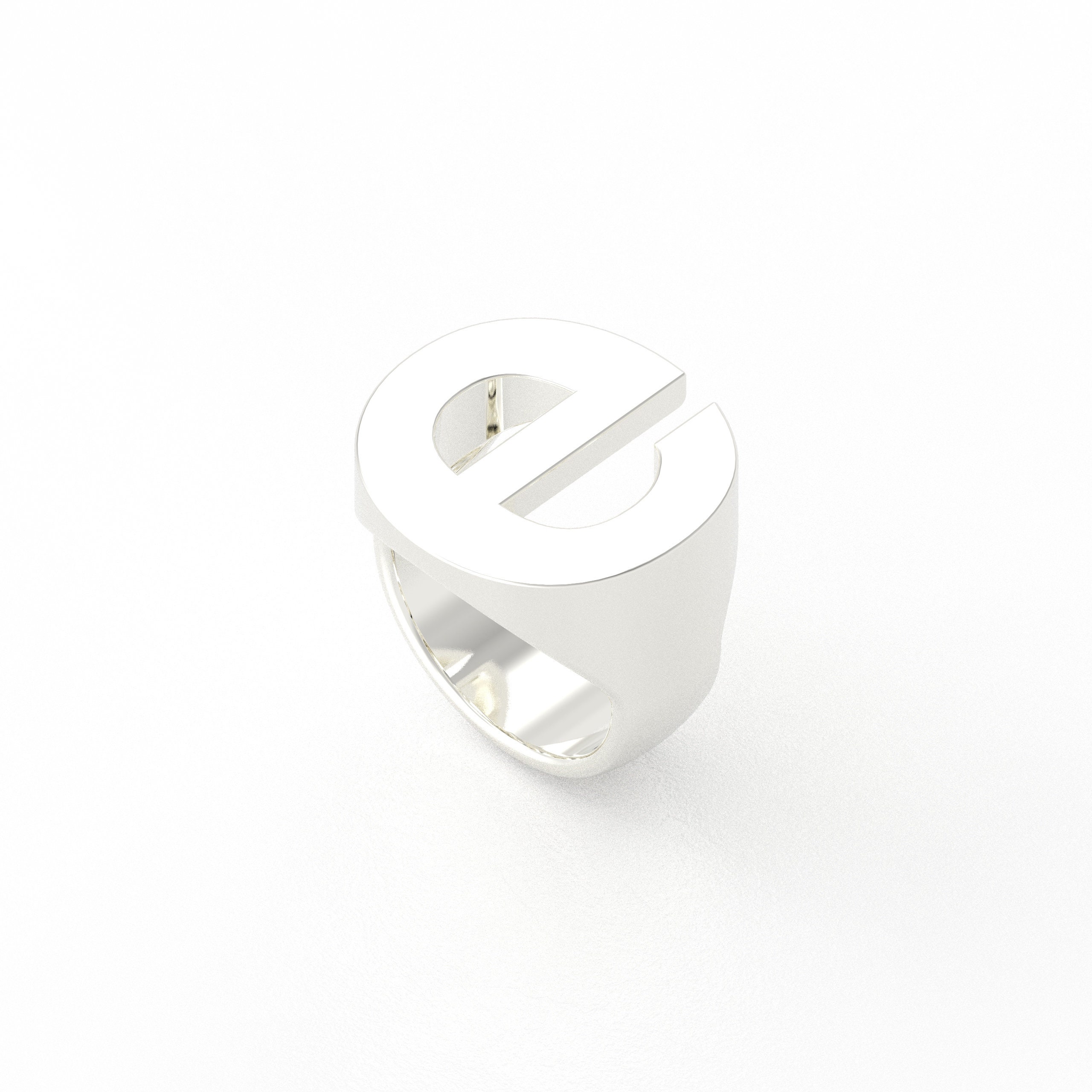 Alphabet Letter E Initial Signet Monogram Ring Helvetica - Etsy