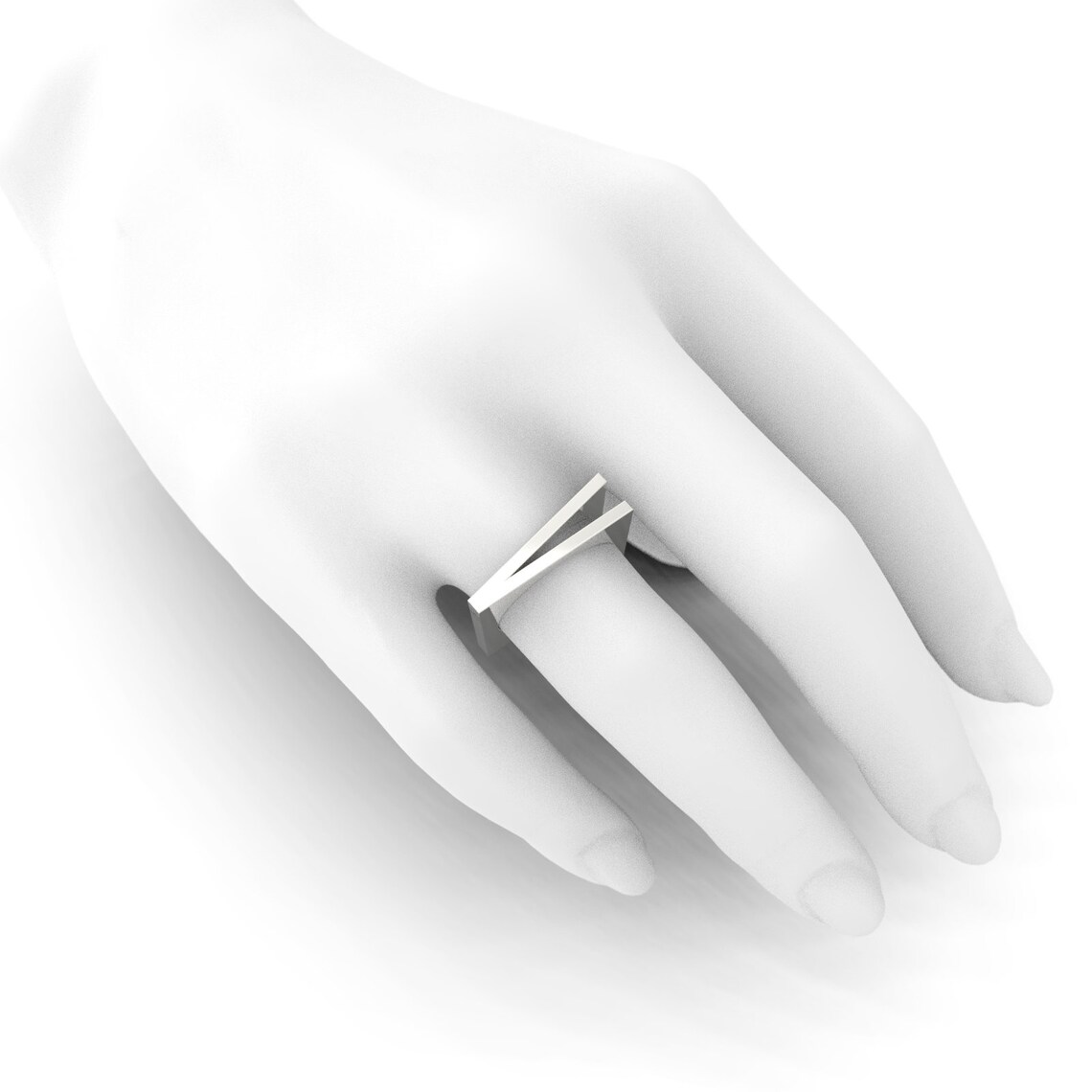 Letter V Monogram Initial Ring - Etsy