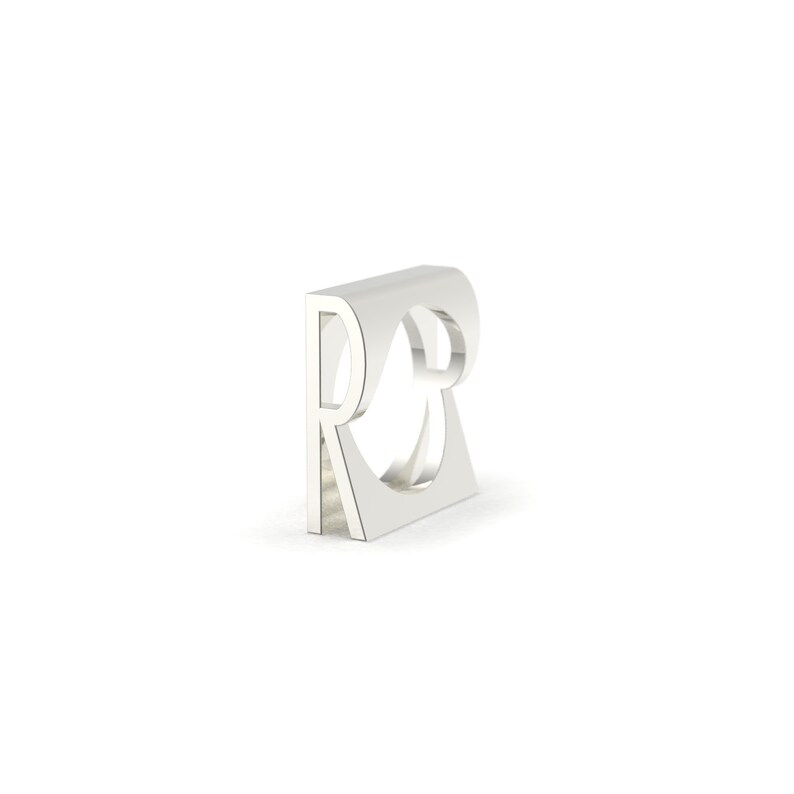 Letter R Monogram Initial Ring - Etsy