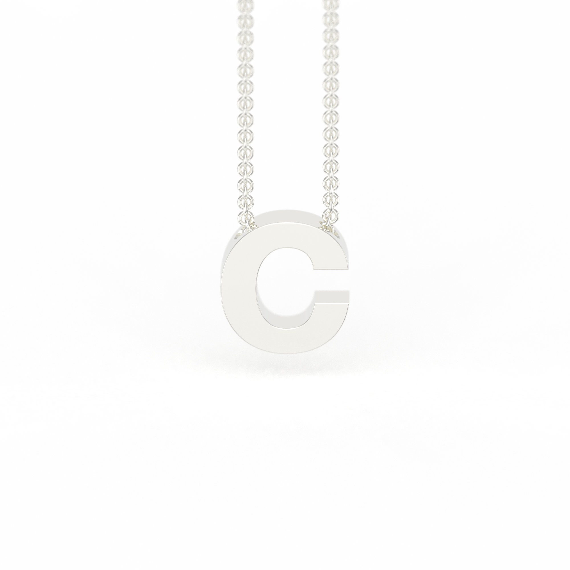 Letter C Alphabet Charm Necklace in Sterling Silver - Etsy
