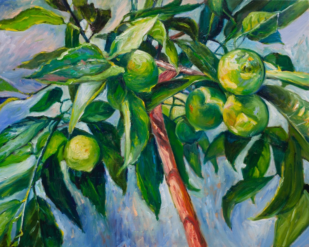 Lime Original Oil Painting Collectible Art Gift 40x50cm - Etsy