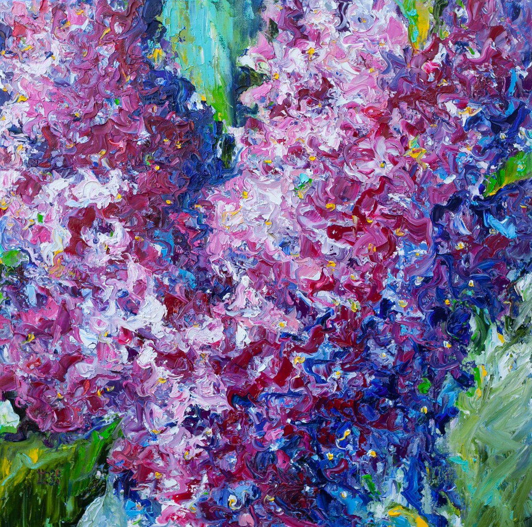 Heartbeat of Lilacs Original Oil Painting Abstract Expressive Artwork ...